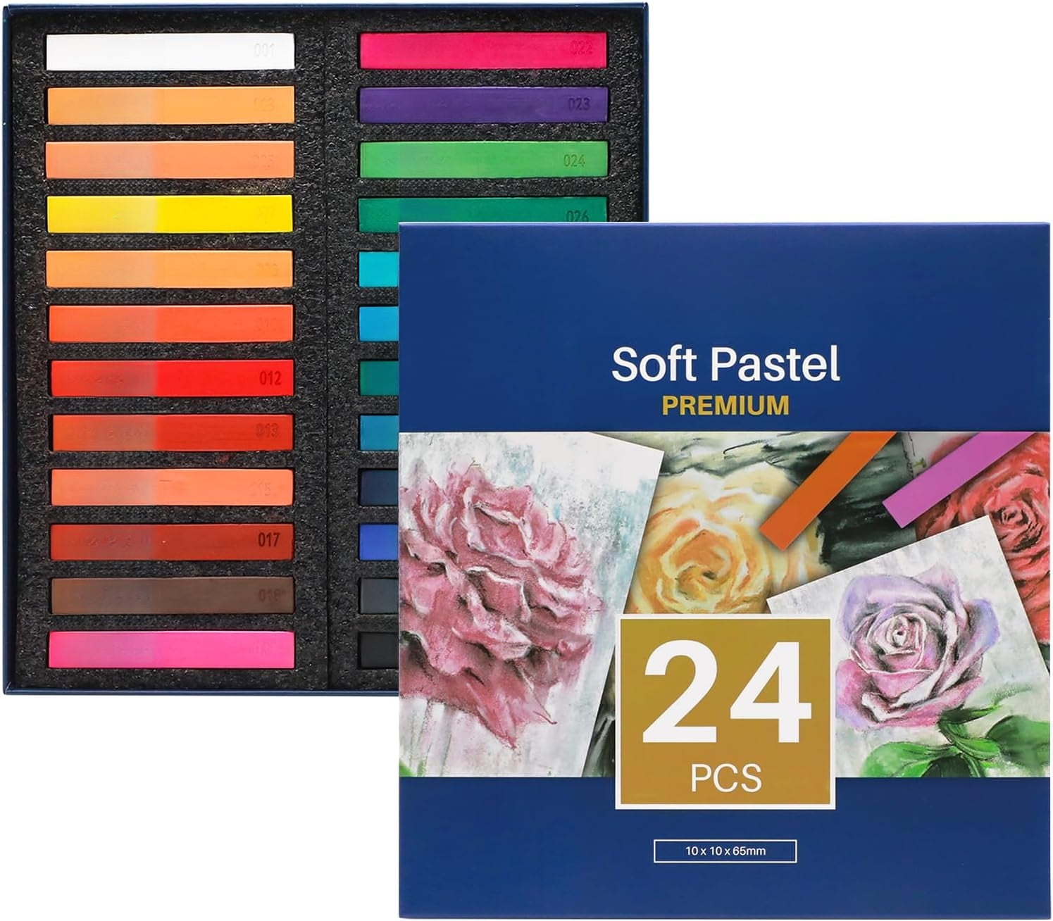 Soft Pastels, Including Fluorescent Colors, Extra Free, Square Chalk ...
