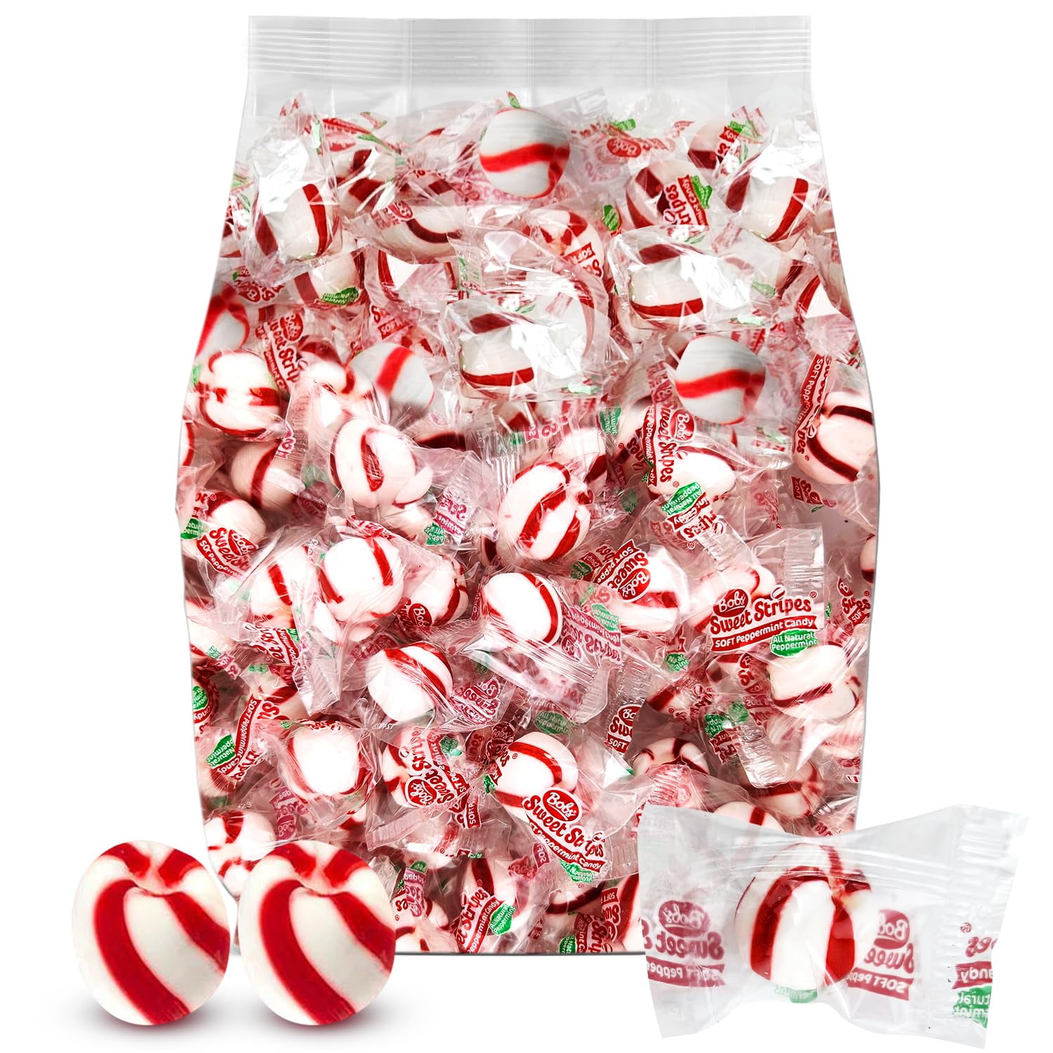Soft Peppermint Balls, 2lb DMF15 Bulk Individually Wrapped Mints ...