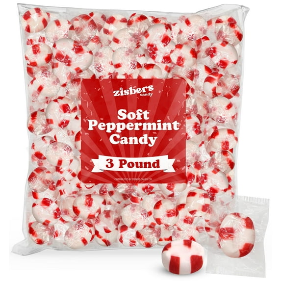 Soft Peppermint Puffs Candy Mints MDA05 - 3 Pound Bag, Approx. 255 ...