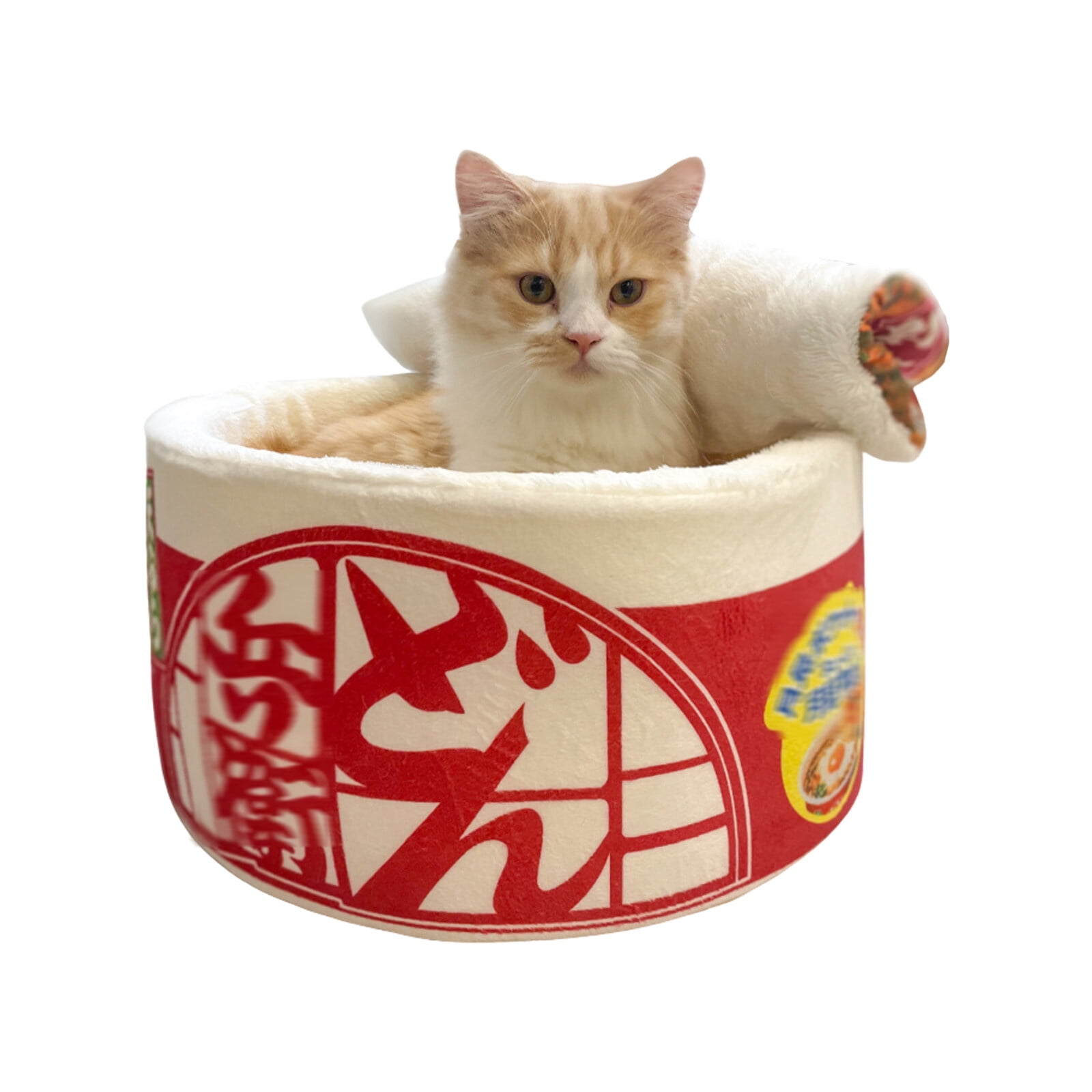 Soft Pet Bed Removable Semi-enclosed Safe And Warm Noodle Shape Cat ...
