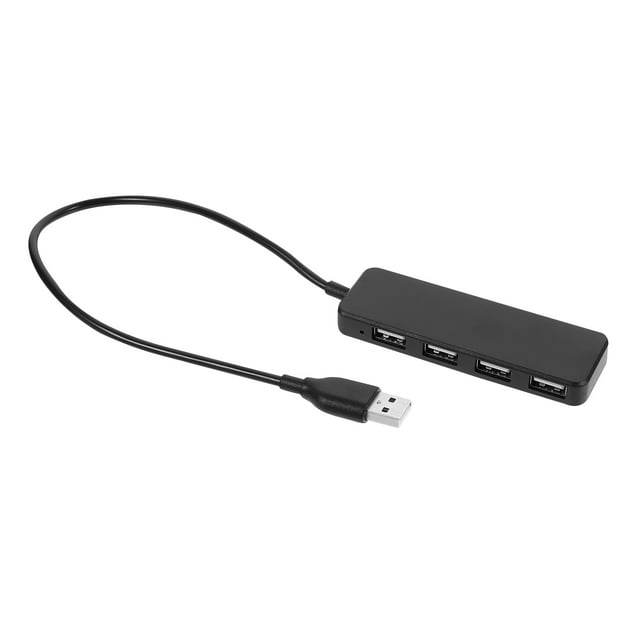 Soft Phone to Four 2.0 Hub USB 1 Minute 4 Port Ultra-thin Splitter (black) - Walmart.com