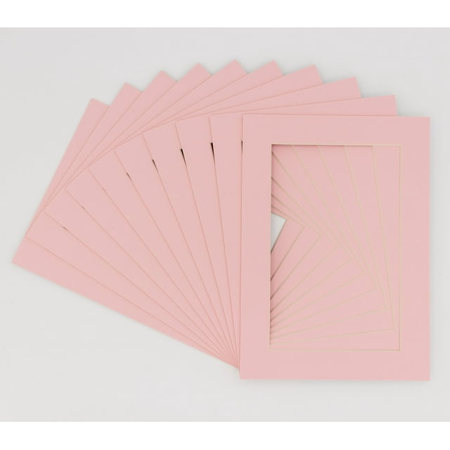Soft Pink Acid Free 12x18 Picture Frame Mats with White Core Bevel Cut ...