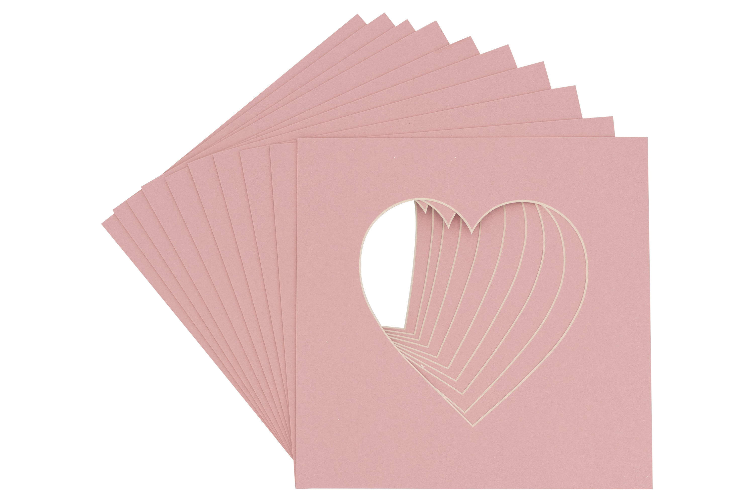 Soft Pink Acid Free 7x7 Heart Picture Frame Mat With White Core Bevel soft-pink-acid-free-7x7-heart-picture-frame-mat-with-white-core-bevel