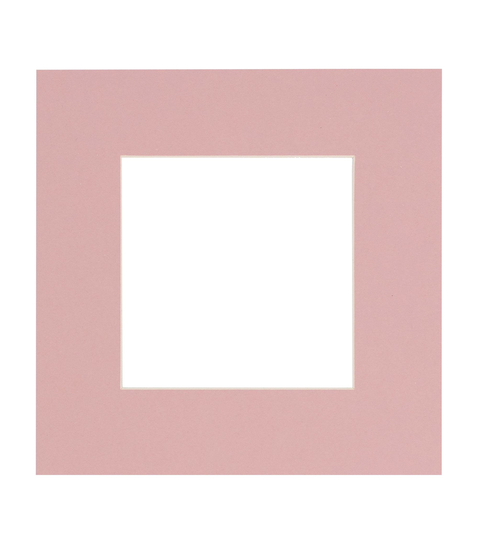 Soft Pink Acid Free 7x7 Square Picture Frame Mat with White Core Bevel ...