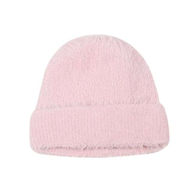 Soft Pink Beannie Winter Hat - Walmart.com