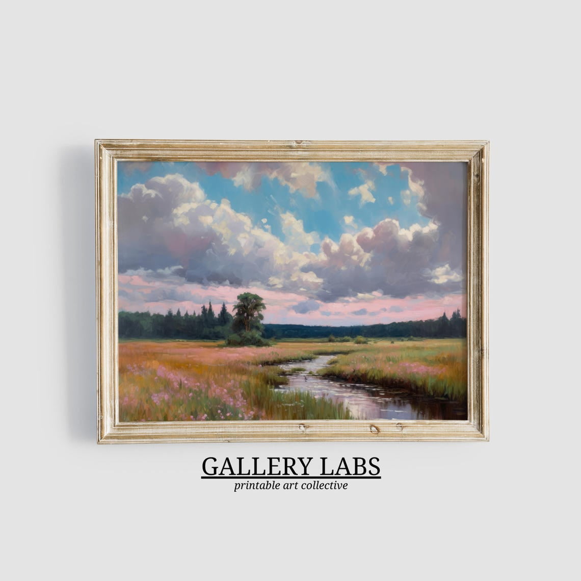 Soft Pink Countryside Painting Wall Art Botanical Print Able Girly ...