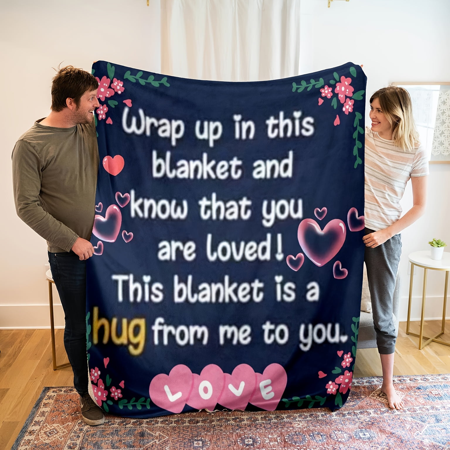 Soft Pink Love Printed Blanket - Multi-purpose Air Conditioned Nap ...