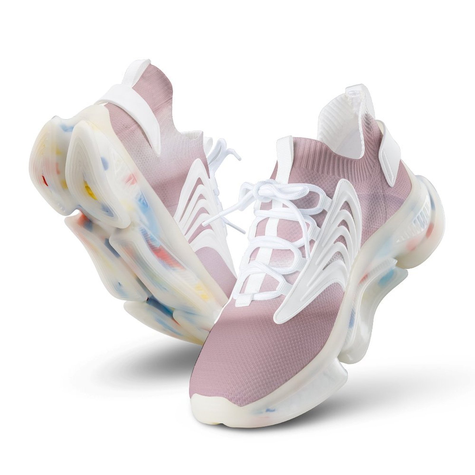 Soft Pink Marble Texture Walking Shoes for Men Woman Lightweight Tennis ...
