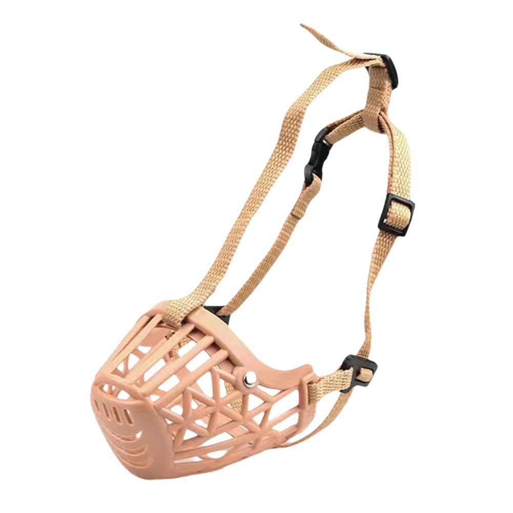 Soft Plastic Dog Muzzle Basket Anti-biting Adjusting Straps Mask Dog ...