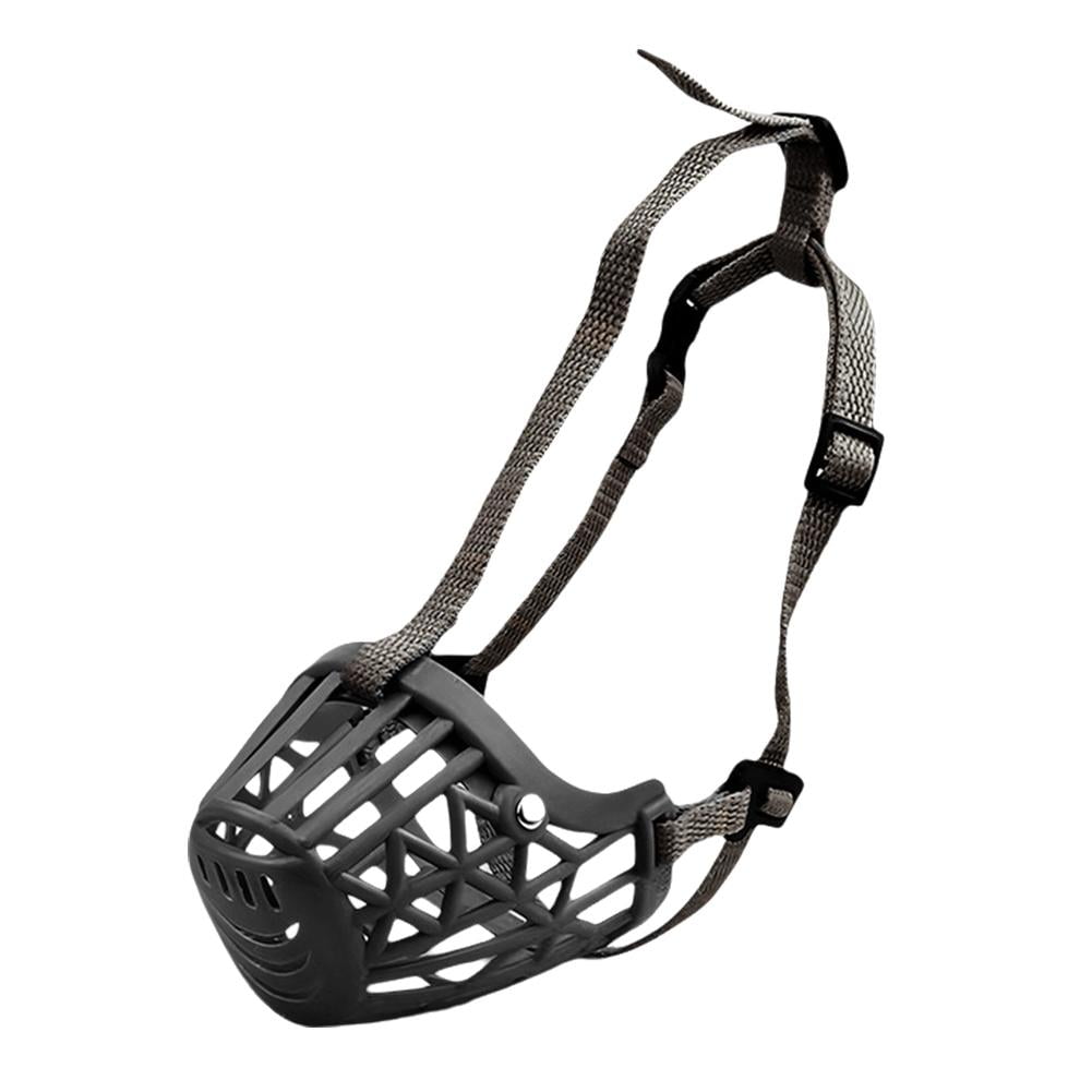 Soft Plastic Dog Muzzle Basket Anti-biting Adjusting Straps Mask Dog ...