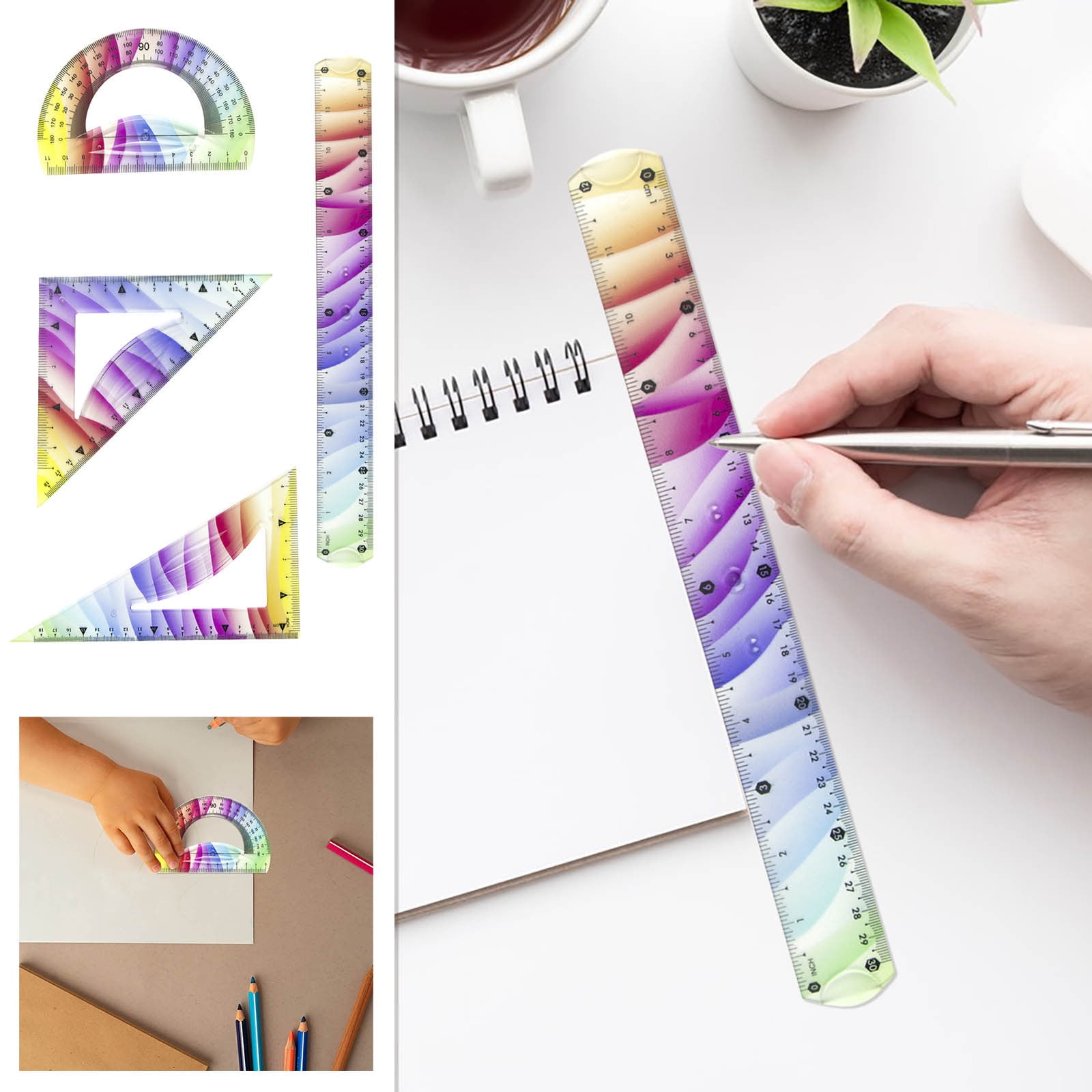 Soft Plastic Flexible Ruler 30cm | Bendable Color Measuring Tool | Dual ...