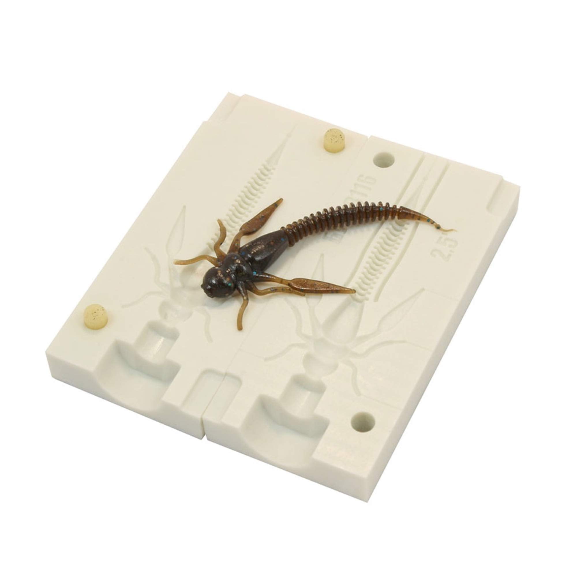 Soft Plastic Lure Mold Insect hellgramitte Fly Larvae 3 Inch Bugmolds ...