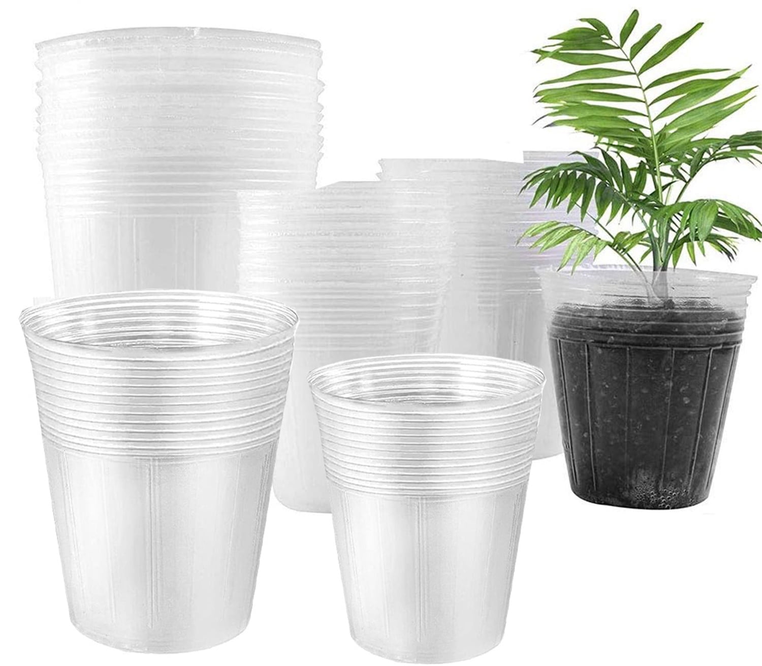 Soft Plastic Planter,Bexikou 30PcsFlower Pot,Clear Plastic Orchid Pots ...