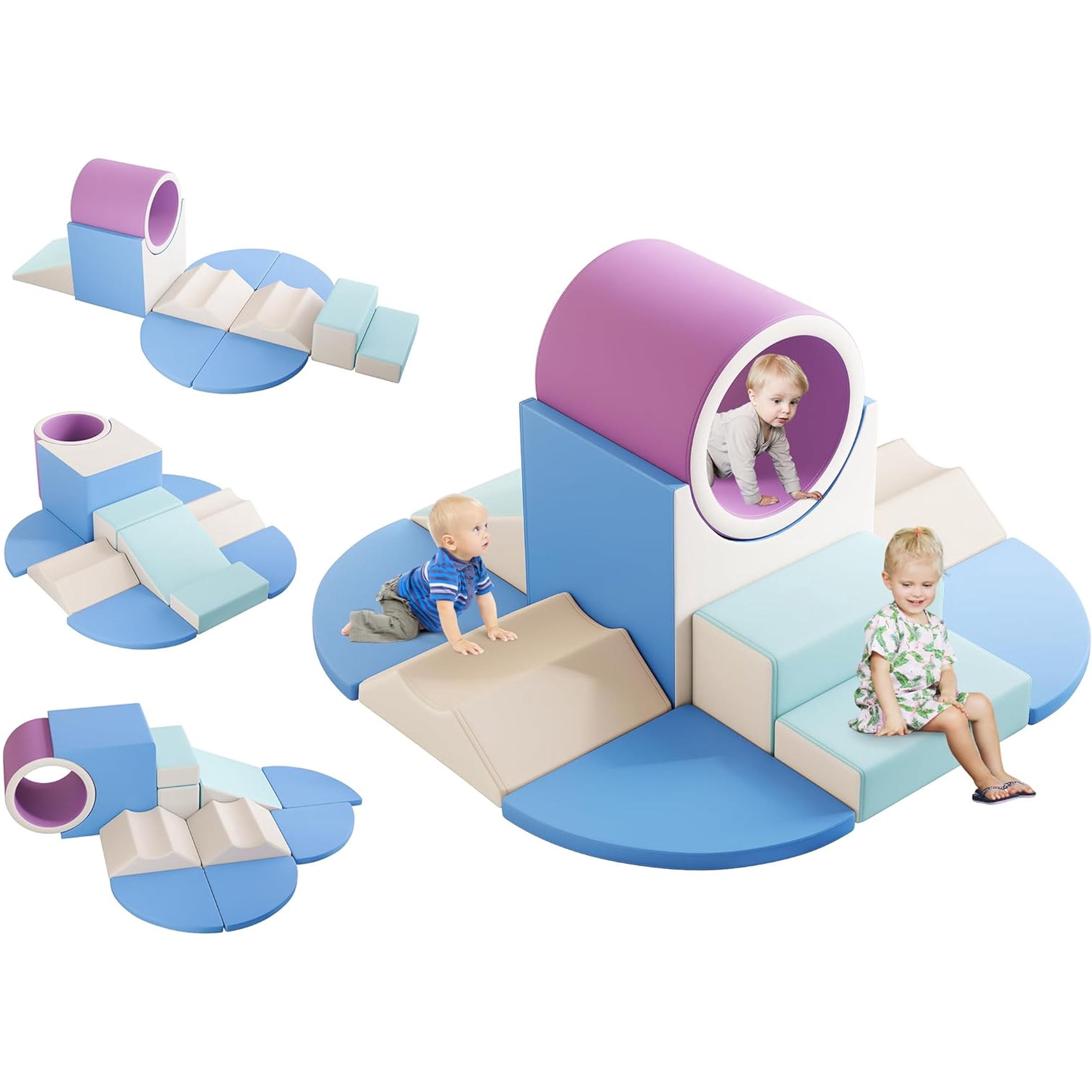 Soft Play Climbing Toys for Toddlers, Cuoote Climbing Blocks 10pcs Set ...