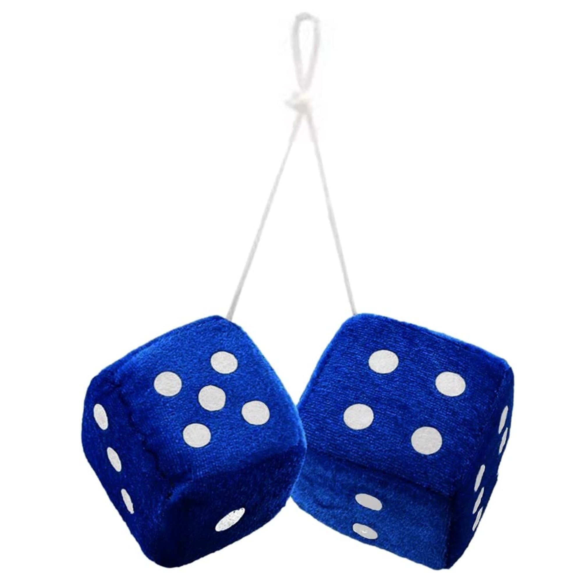 Soft Plush Car Mirror Decor - 3" Fuzzy Hanging Dice Pair, Light Pink ...