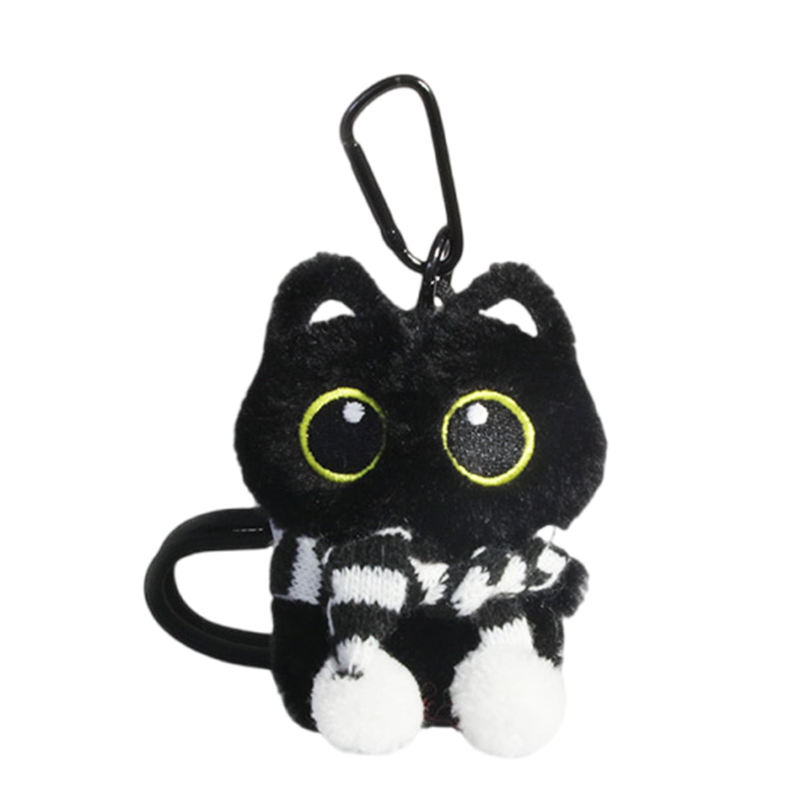 Soft Plush Cat Key Rings Sophisticated Black Cat Plush Keychain with ...