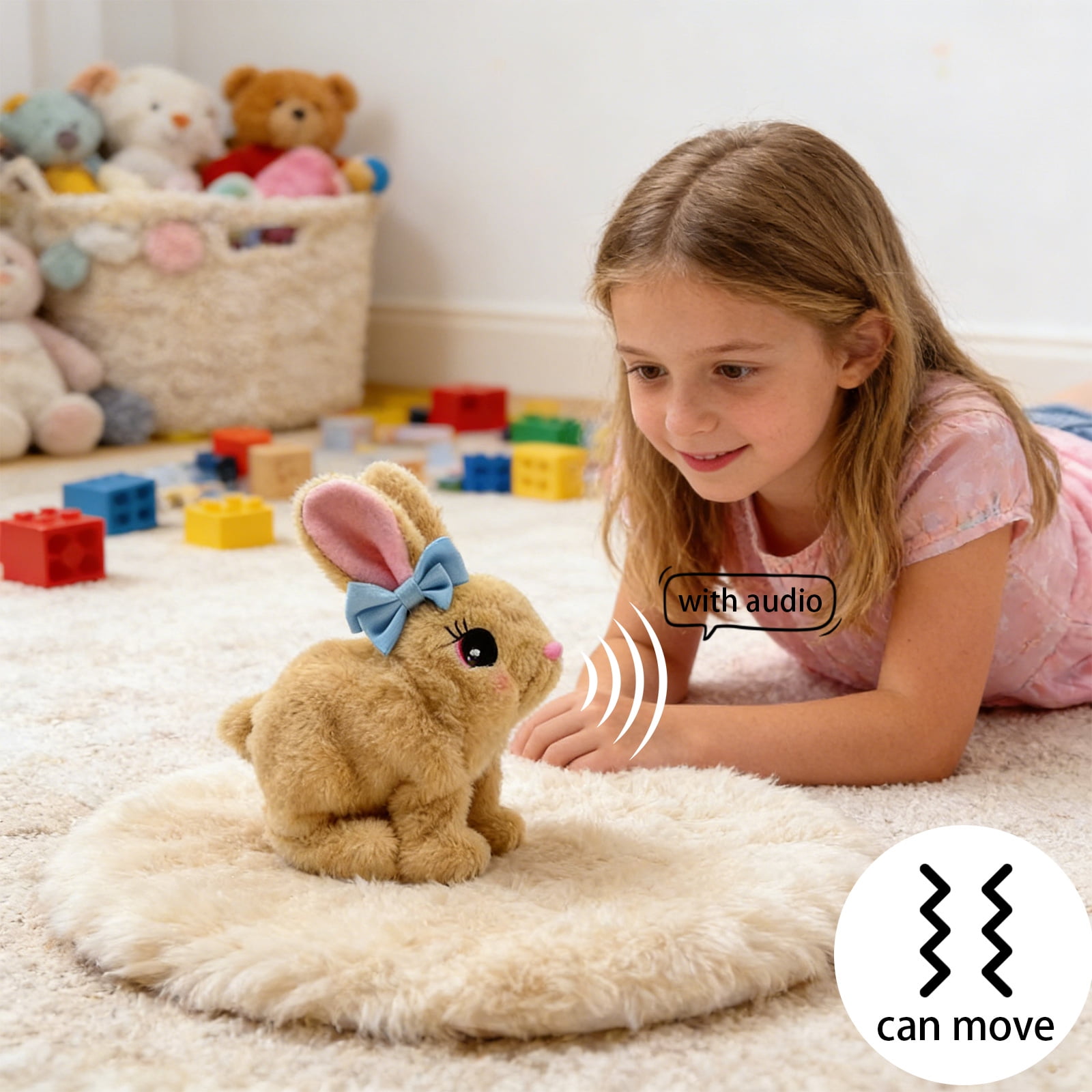 Soft Plush Electric White Rabbit Simulation Pet Toy With Interactive ...