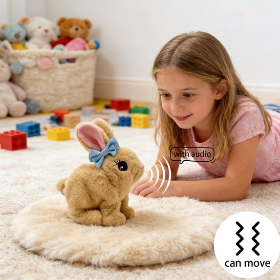Soft Plush Electric White Rabbit Simulation Pet Toy With Interactive ...