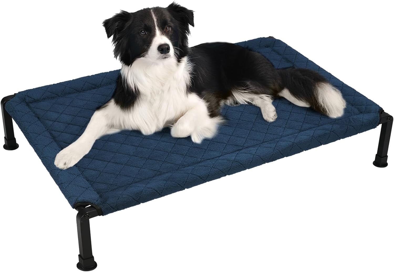 Soft Plush Elevated Dog Bed, Raised Pet Cot with Heavy Duty Frame, Non ...