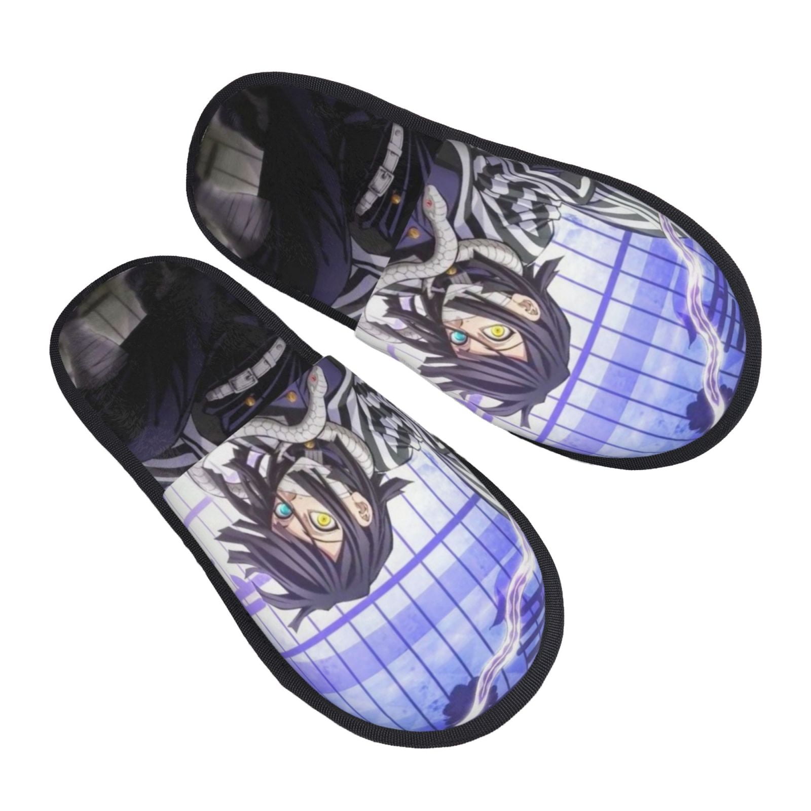 Soft Plush Furry Slippers, Demon Slayer Iguro Obanai House Slippers ...