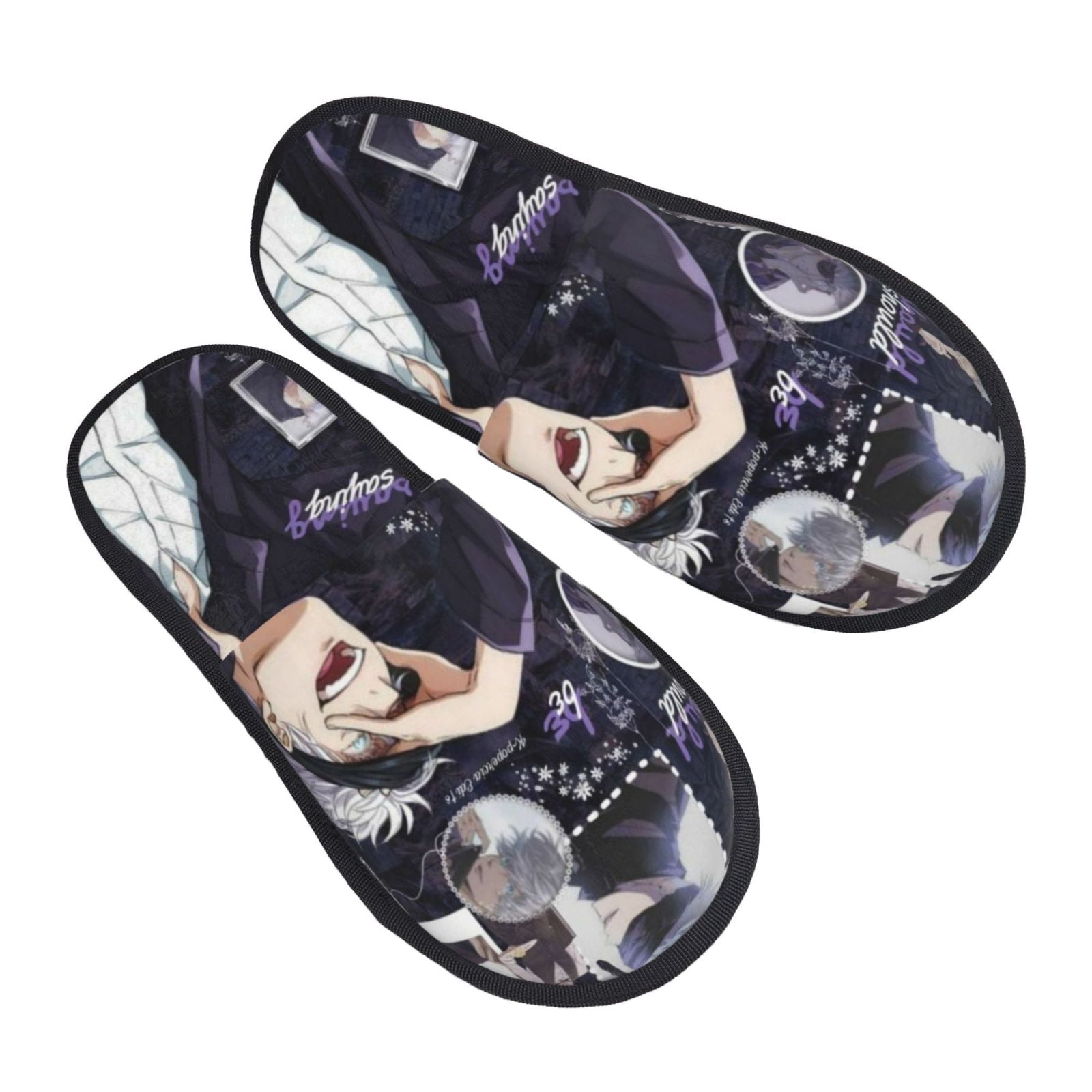 Soft Plush Furry Slippers, Jujutsu Kaisen Gojo Satoru House Slippers ...