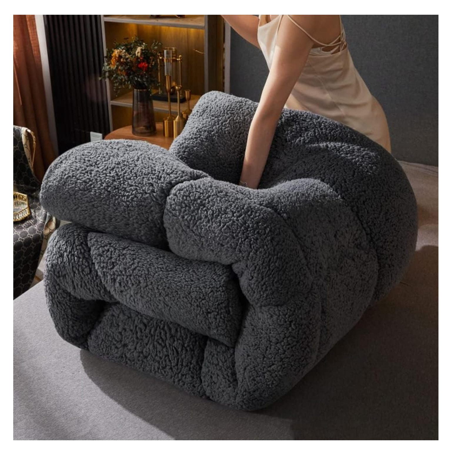 Soft Plush Mattress Topper Mattress Topper Sheet Protector Lamb Fleece ...