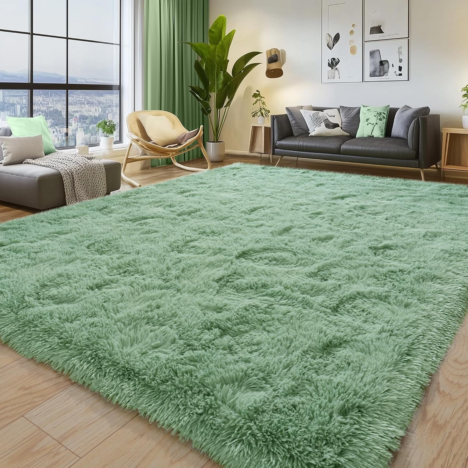 Soft Plush Shag Rug 5x7, Ultra Fluffy Rug for Living Room Bedroom, Non ...