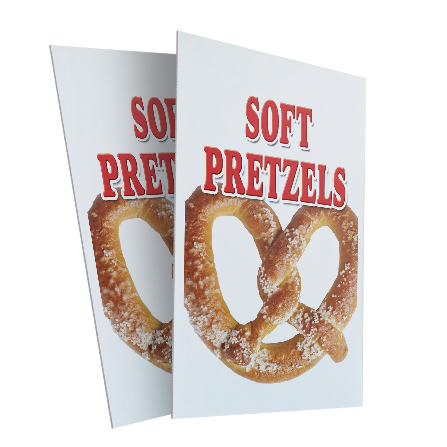 Soft Pretzels (2-PACK) 24" x 36" Plastic Signs | Sign Insert 4mm ...
