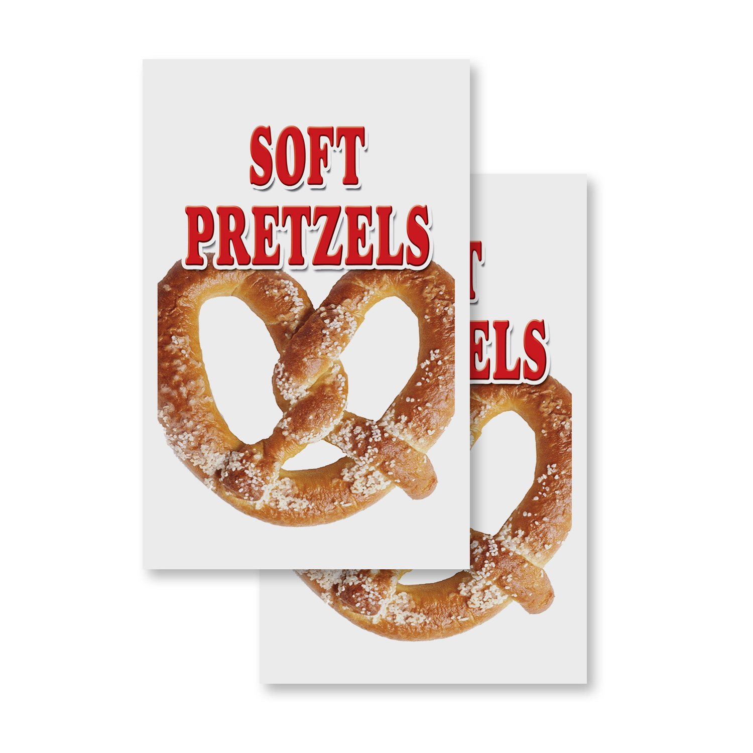 Soft Pretzels (2-PACK) 24" x 36" Vinyl Decals | Sign Insert Peel ...