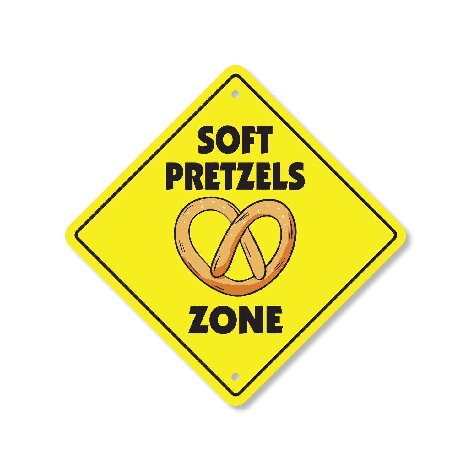 Soft Pretzels Plastic Crossing Sign - 12 Inch X 12 Inch Xing Sign Gift ...