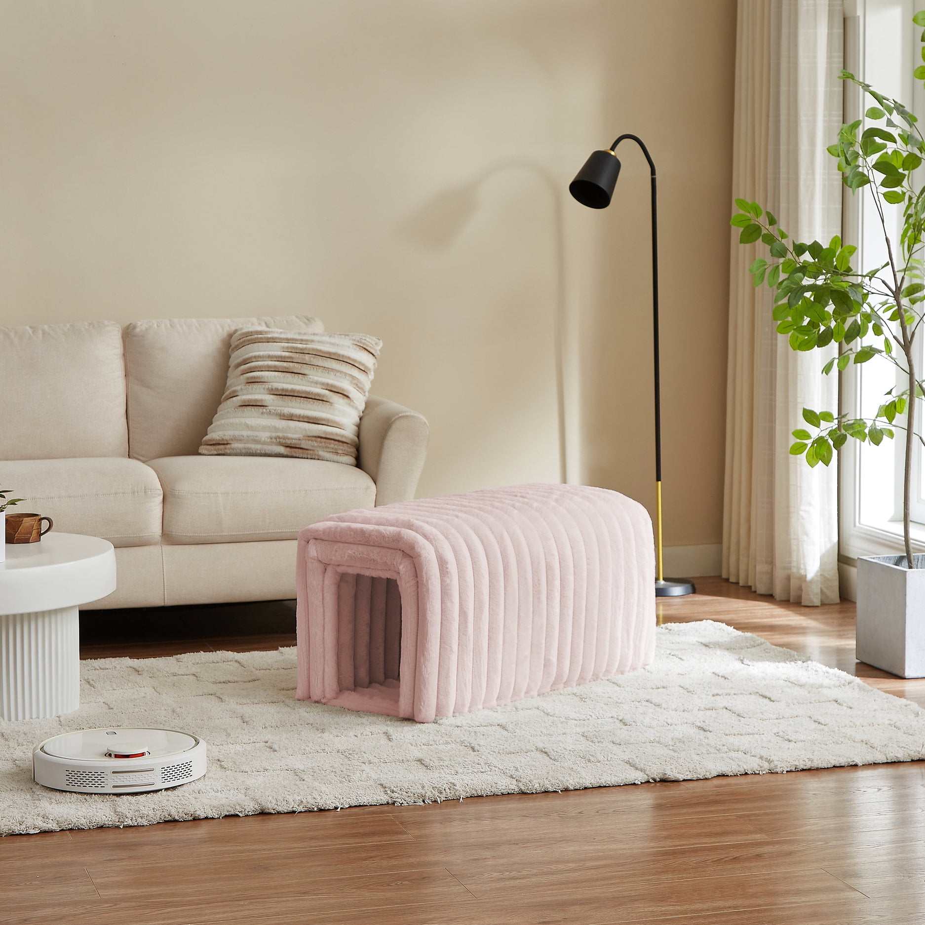 Soft Rabbit Plush Storage Bench - Comfortable Sitting and Multi - scene ...