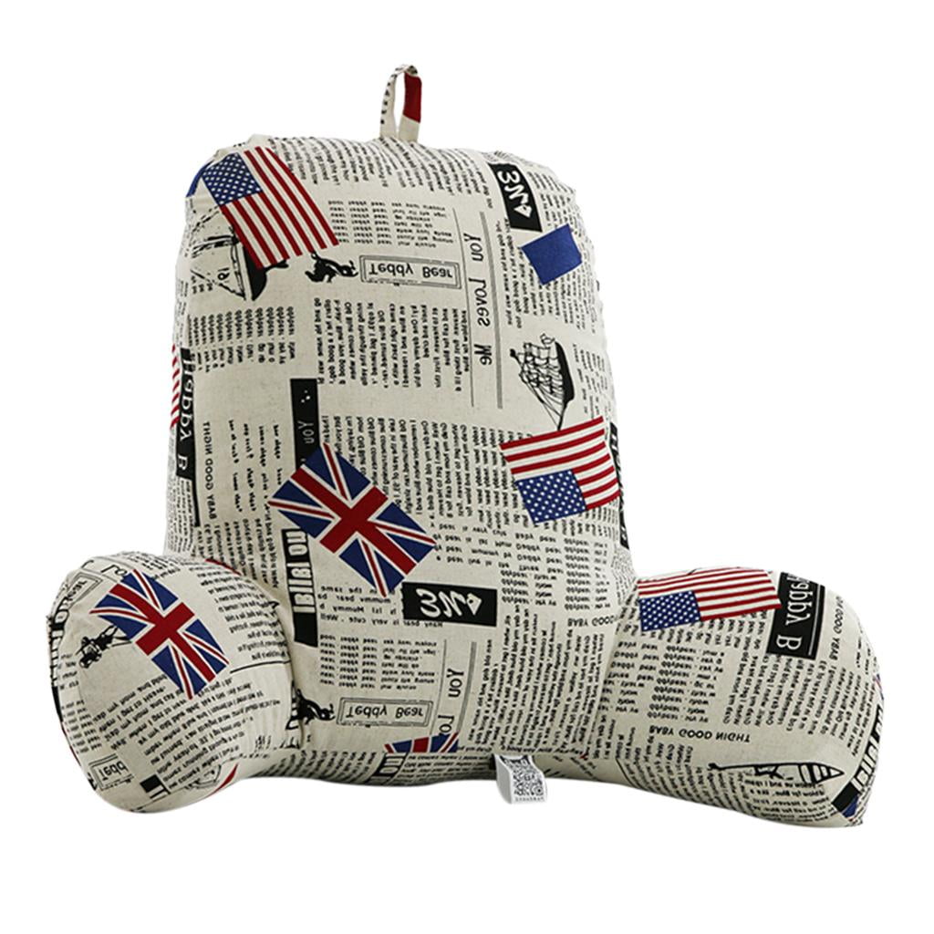 Soft Reading & Bed Rest Pillow With Memory Foam, Support Arms, Pockets ...