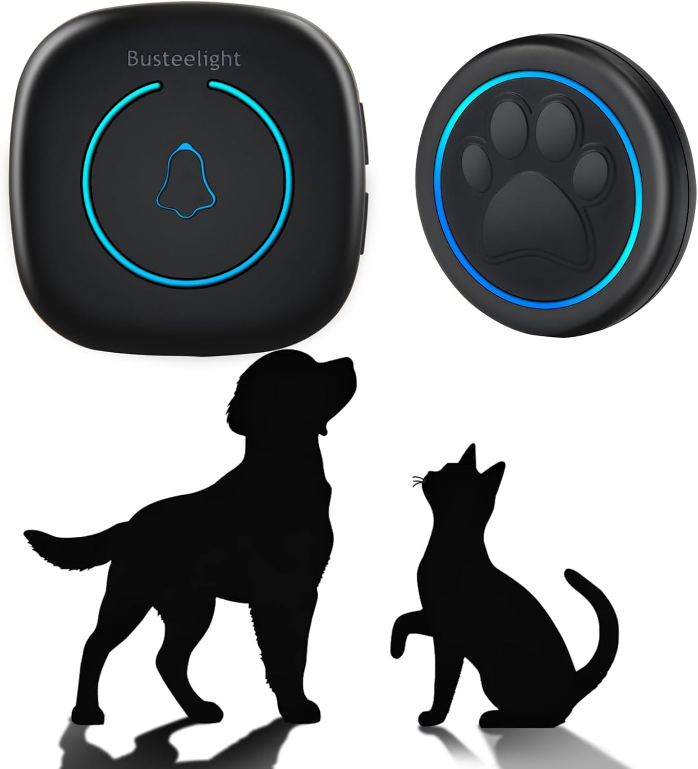 Soft Ring Blk Dog Bells to Go Outside - Wireless Dog Door Bell with ...