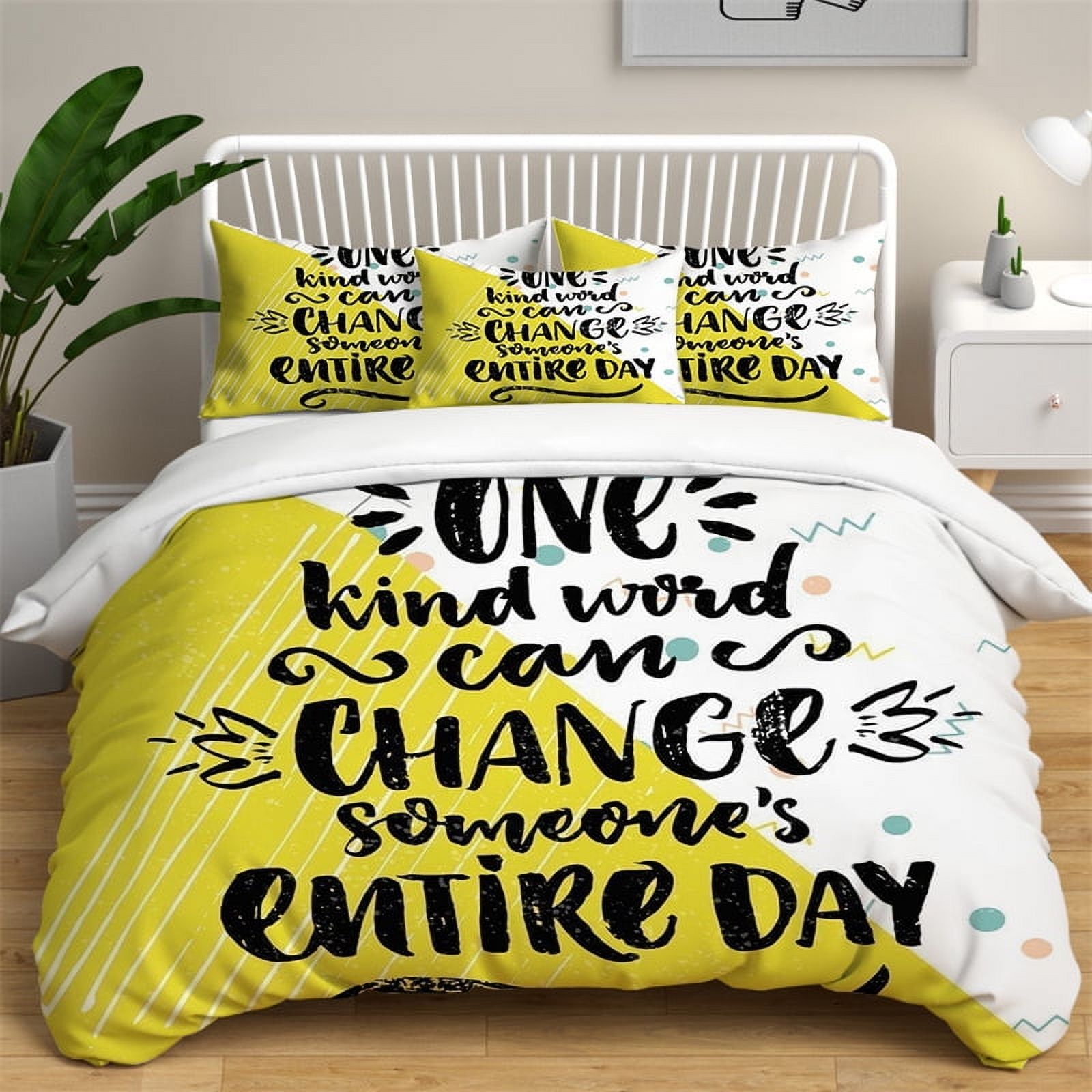 Soft Romantic English Words Duvet Cover Inspirational Words Bedding Set ...