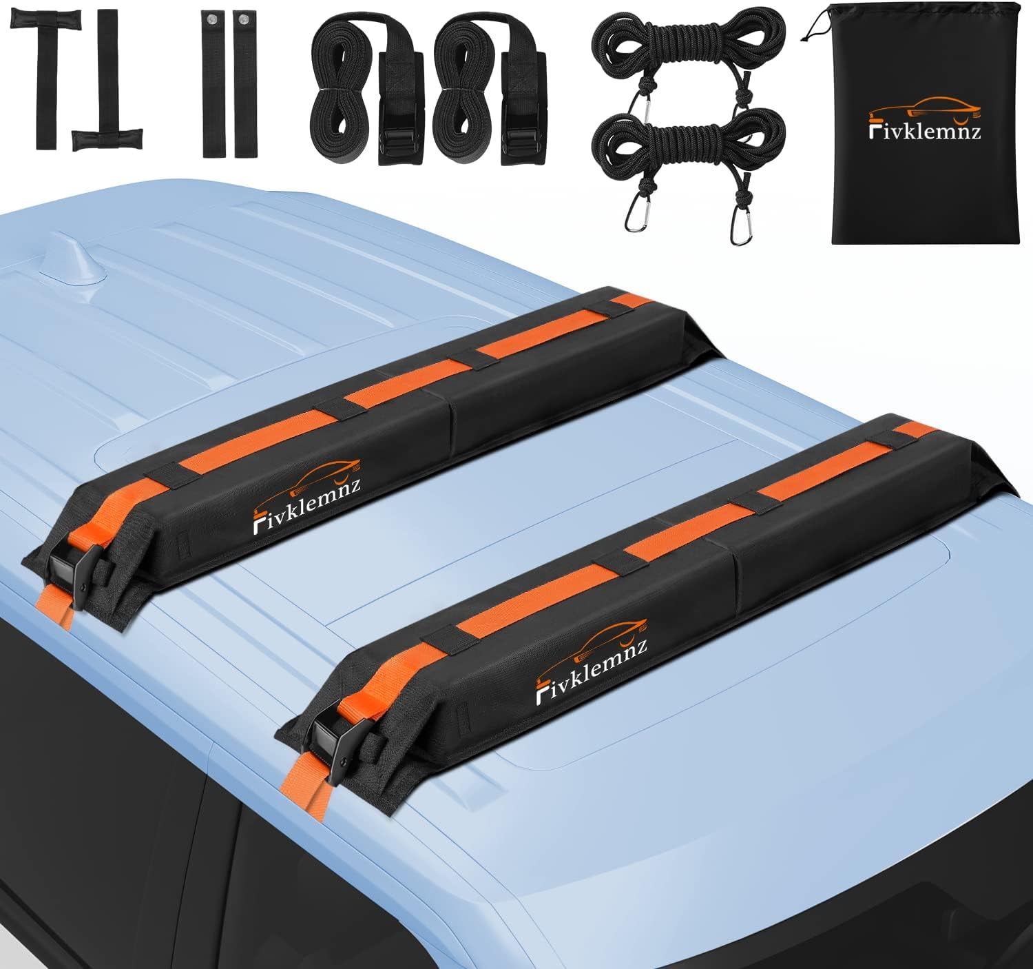 Soft Roof Rack Pads, Universal Car Rooftop Luggage Carrier Capacity ...