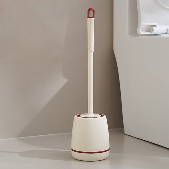 Soft Rubber Toilet Brush With Detachable Long Handle - Red, No Dead ...