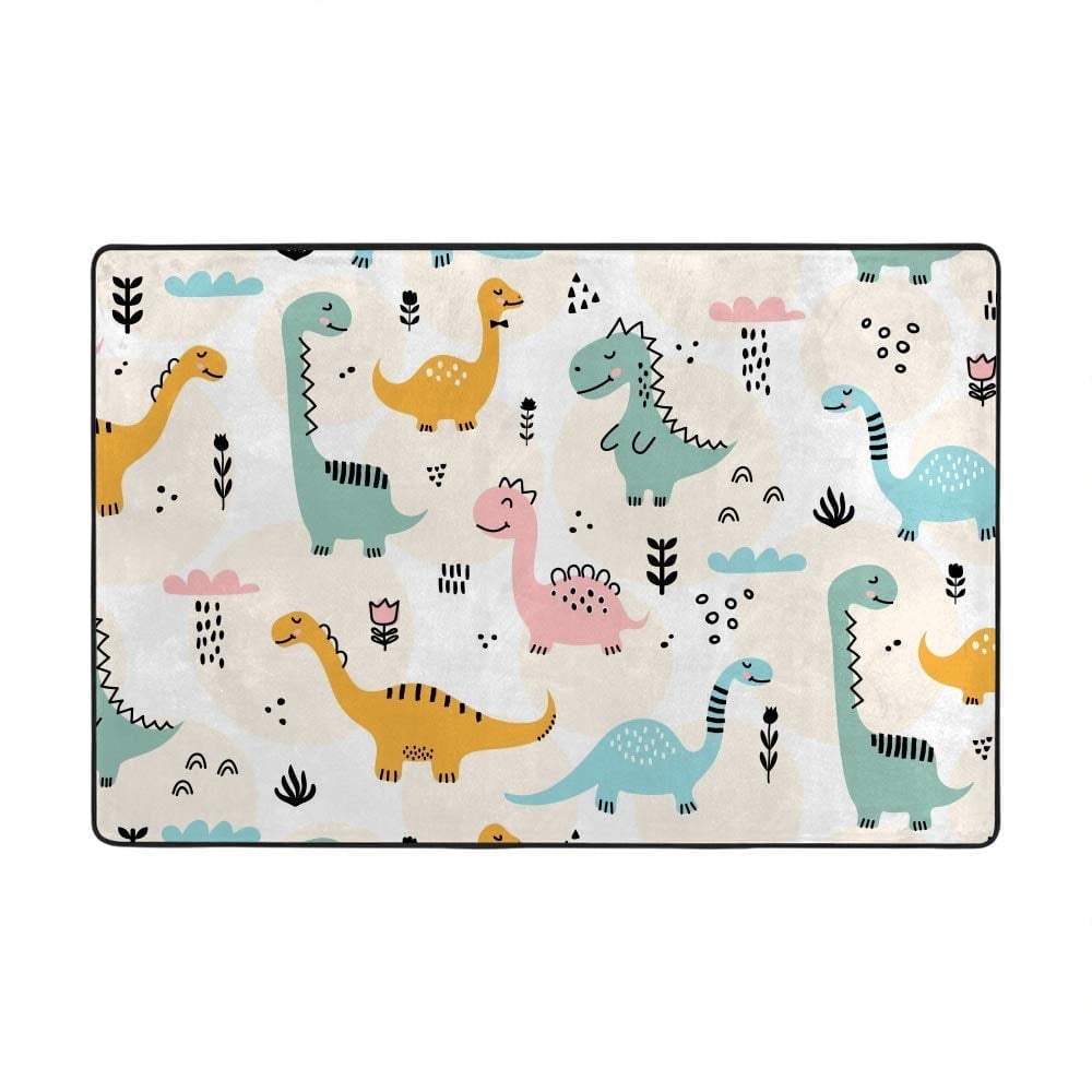 Soft Rug Comfortable Indoor Carpet, Cute Dinosaur Pattern Large Area ...