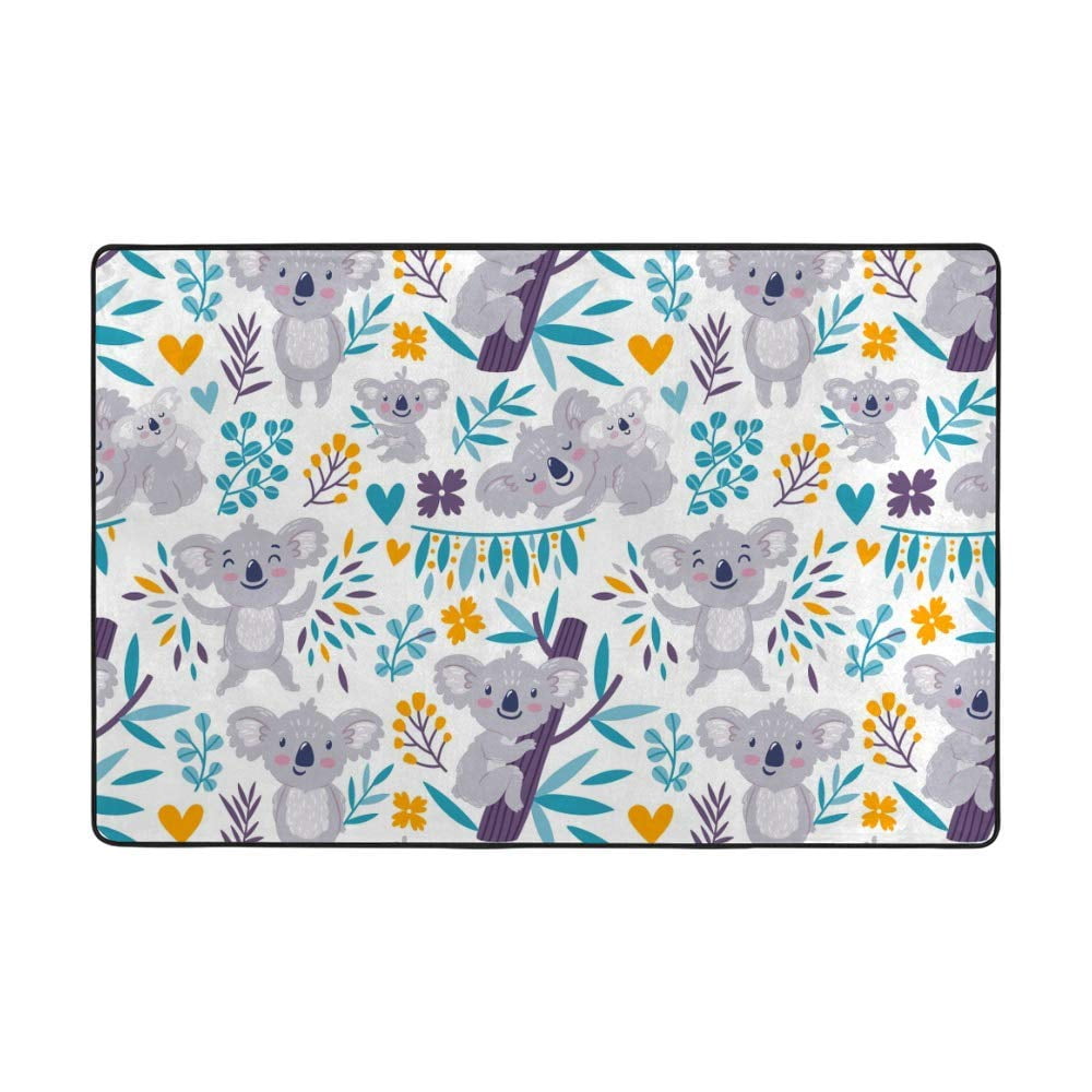 Soft Rug Comfortable Indoor Carpet, Cute Koala Bear Large Area Rugs ...