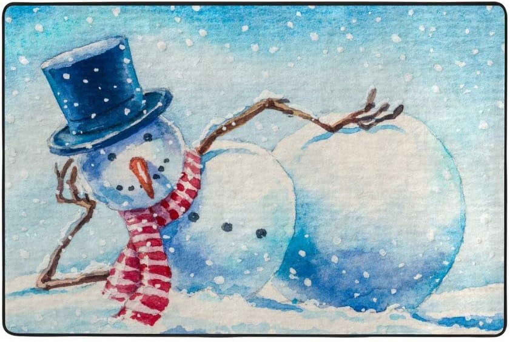 Soft Rug Comfortable Indoor Carpet, Funny Snowman Large Area Rugs, Kids ...
