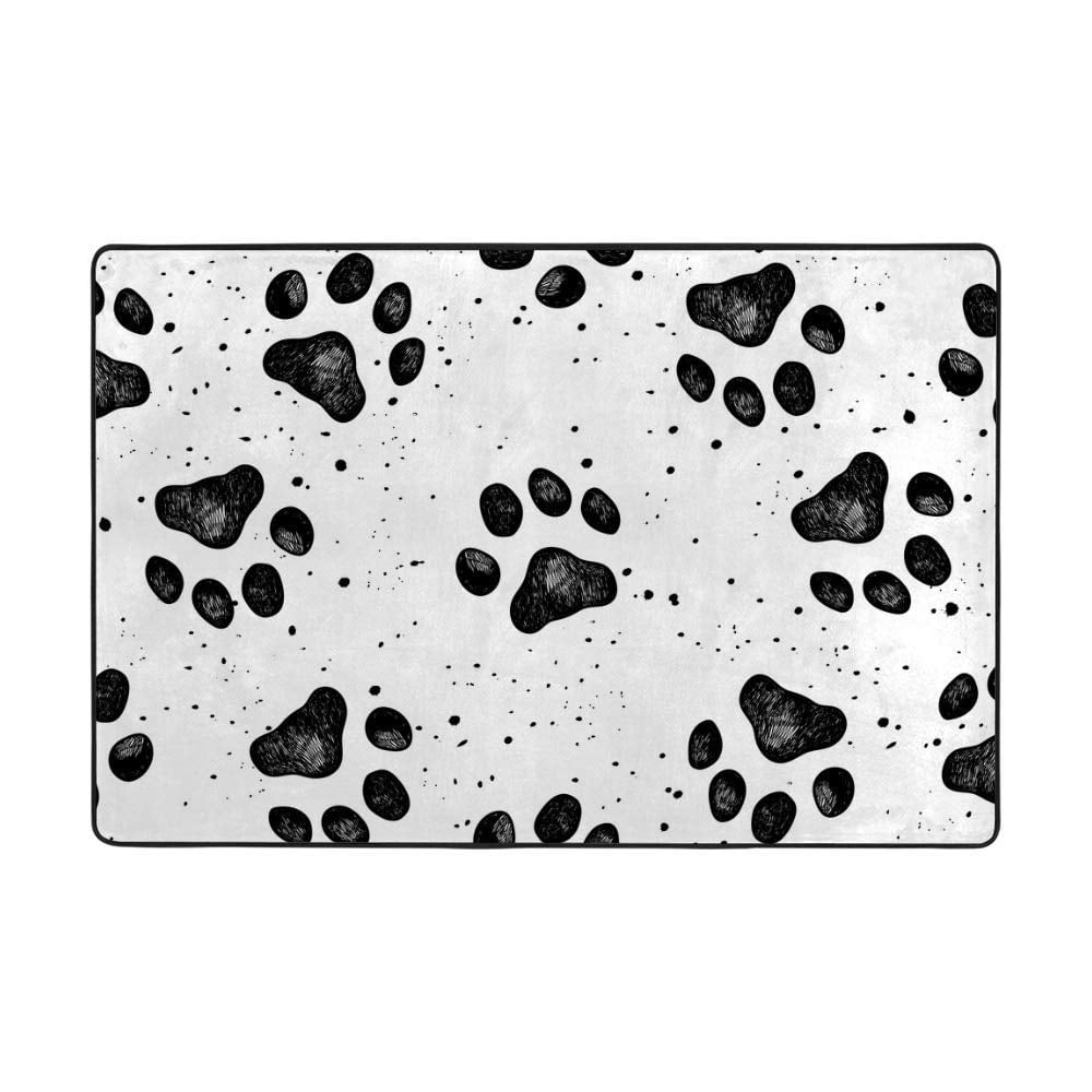 Soft Rug Comfortable Indoor Carpet, Seamless Dog Paw Large Area Rugs ...