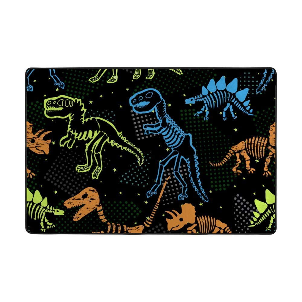 Soft Rug Large Area Rugs, Cool Dinosaur Skeleton Comfortable Indoor ...