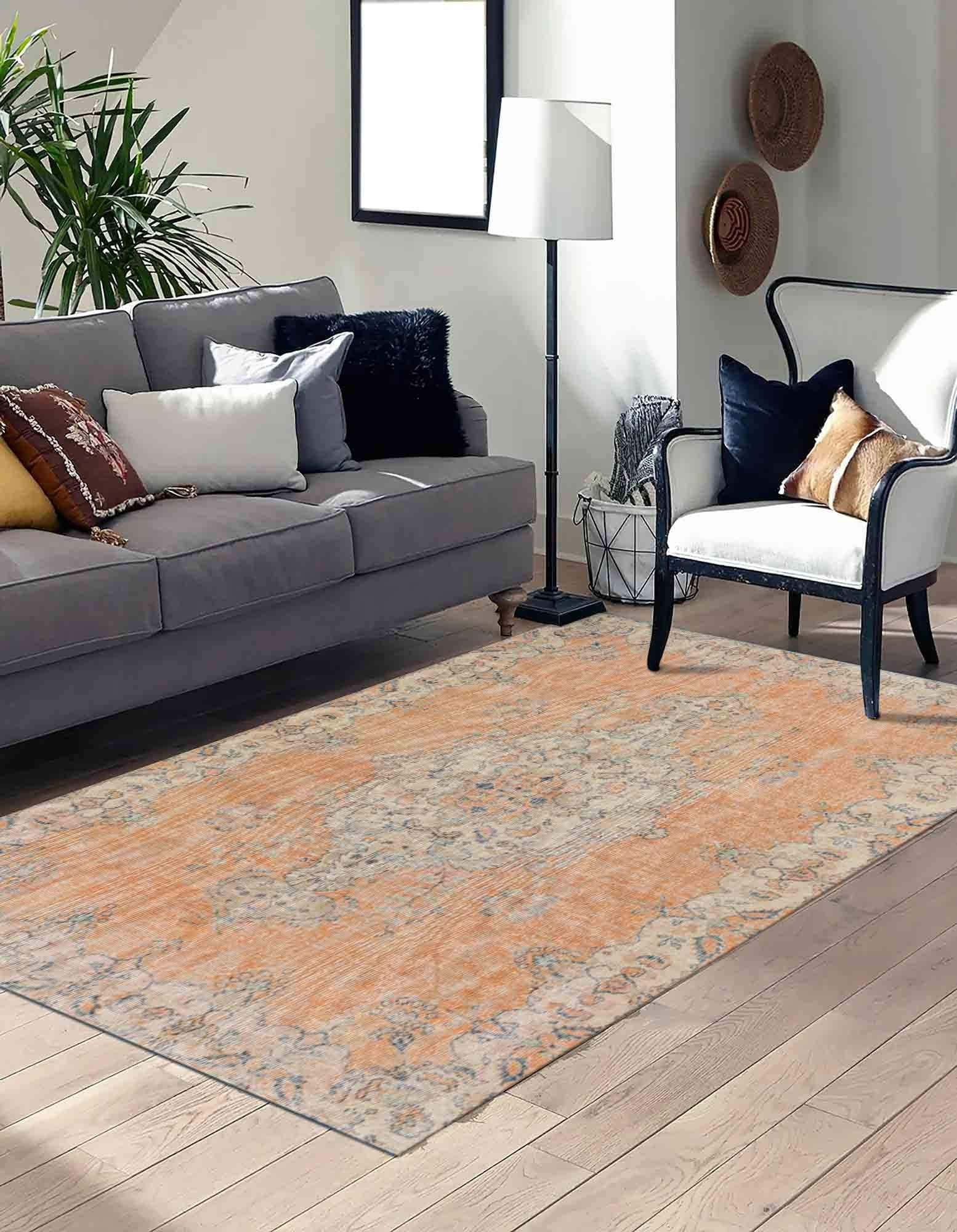 Soft Rug, Office Decor Rug, Area Rugs, Medallion Rug, Orange Rugs ...