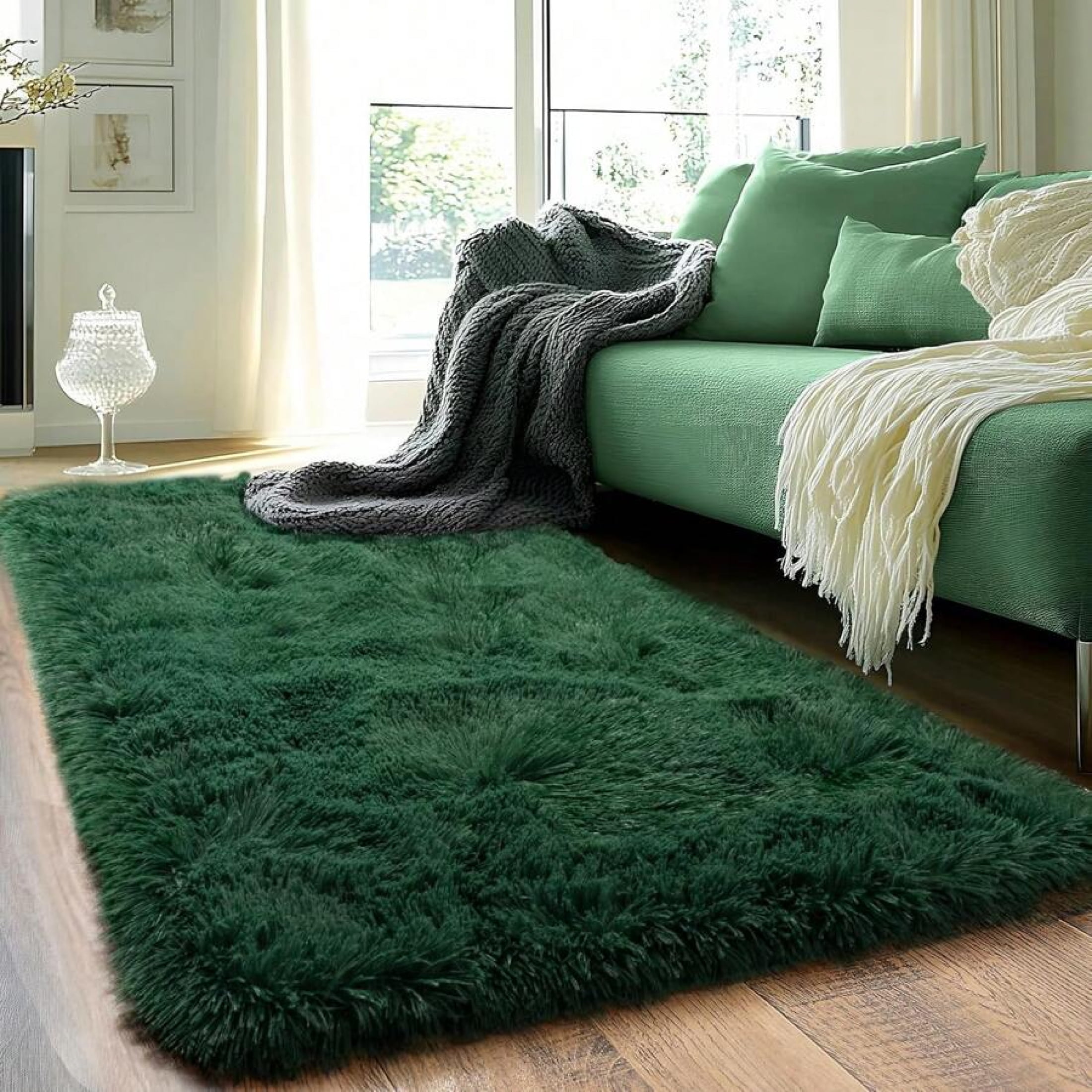 Soft Runner Rug - 2x6 Fluffy Shag, Non Slip, Long Shaggy Furry - For ...