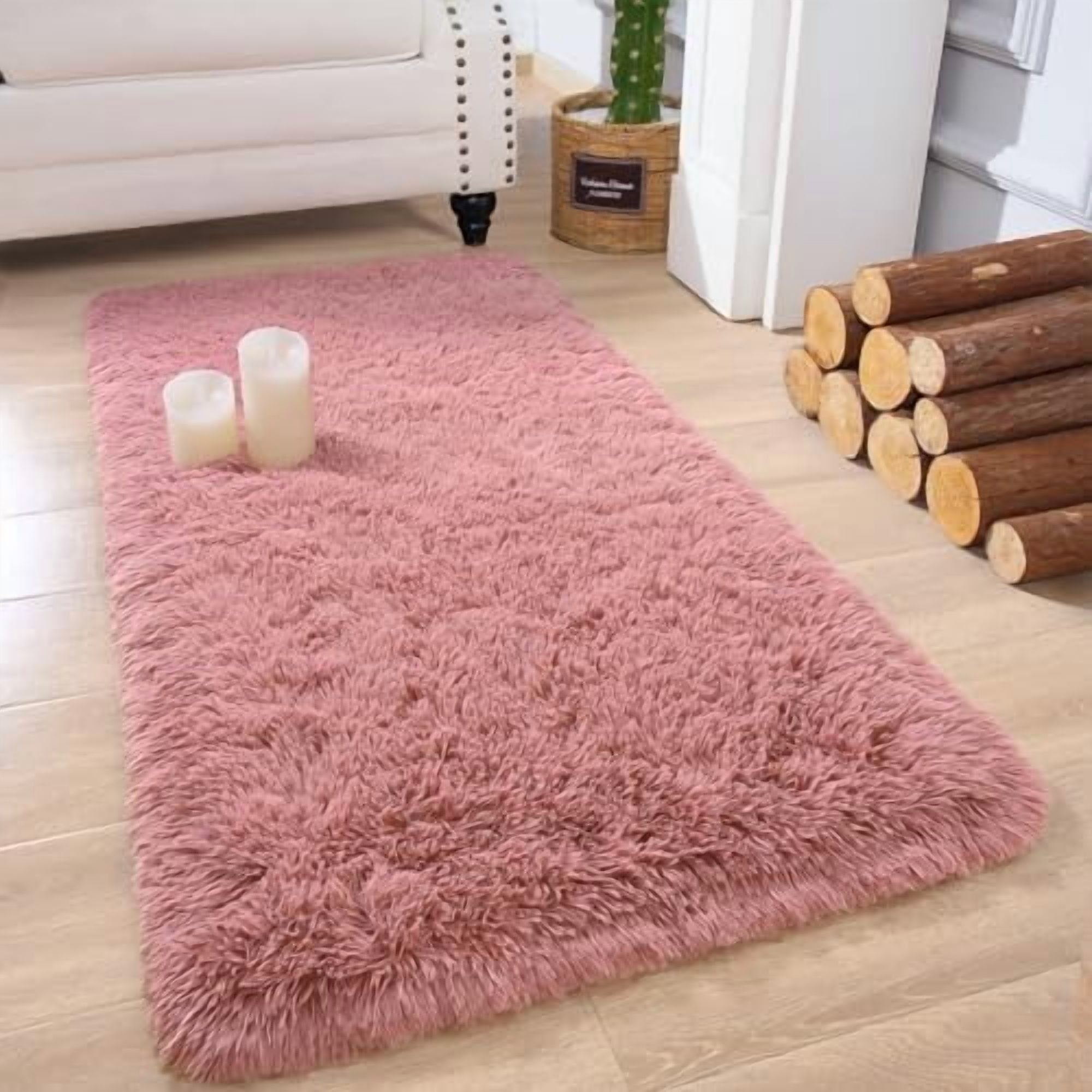 Soft Runner Rug for Bedroom Living Room Plush Fluffy Rug 2x4 Feet, Shag ...