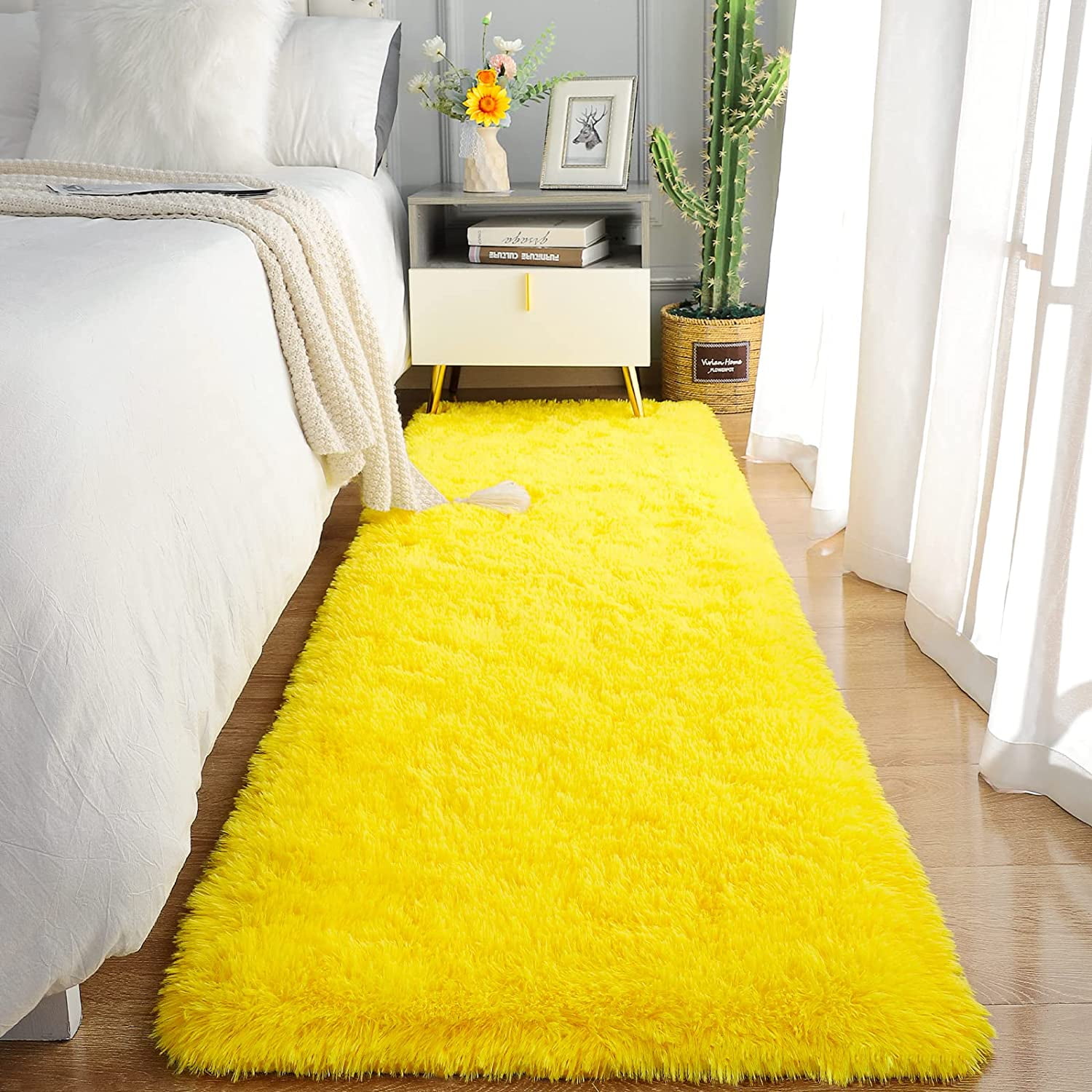 Soft Runner Rug for Bedroom Living Room Plush Fluffy Rug 2x6 Feet, Shag ...