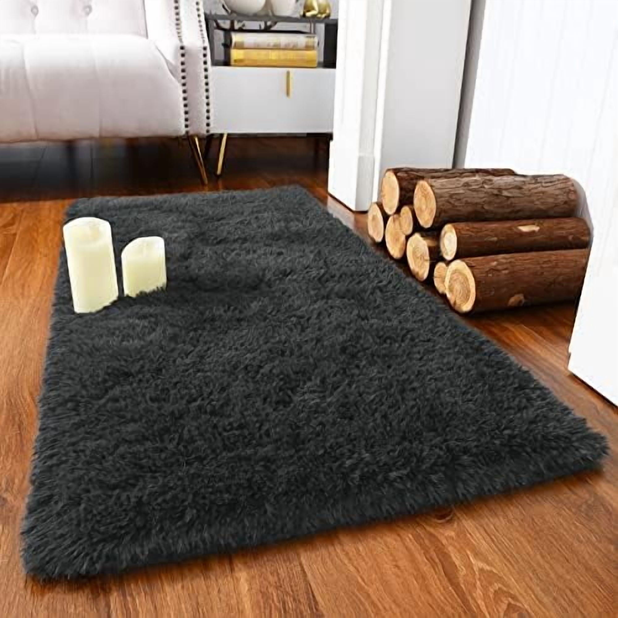 Soft Runner Rug for Bedroom Living Room Plush Fluffy Rugs 2x4 Feet ...