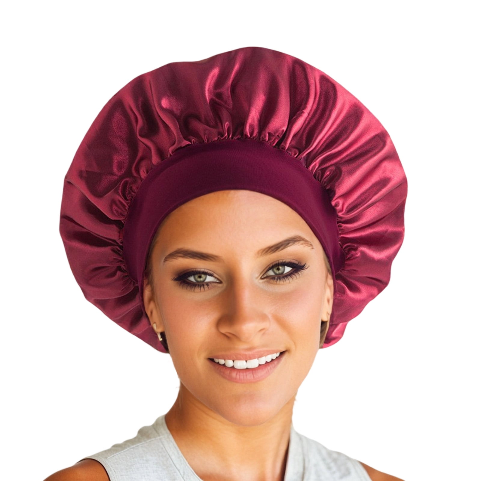 Soft Satins Bonnet for Women Ajustable Elasticity Bands Silk Bonnet for ...