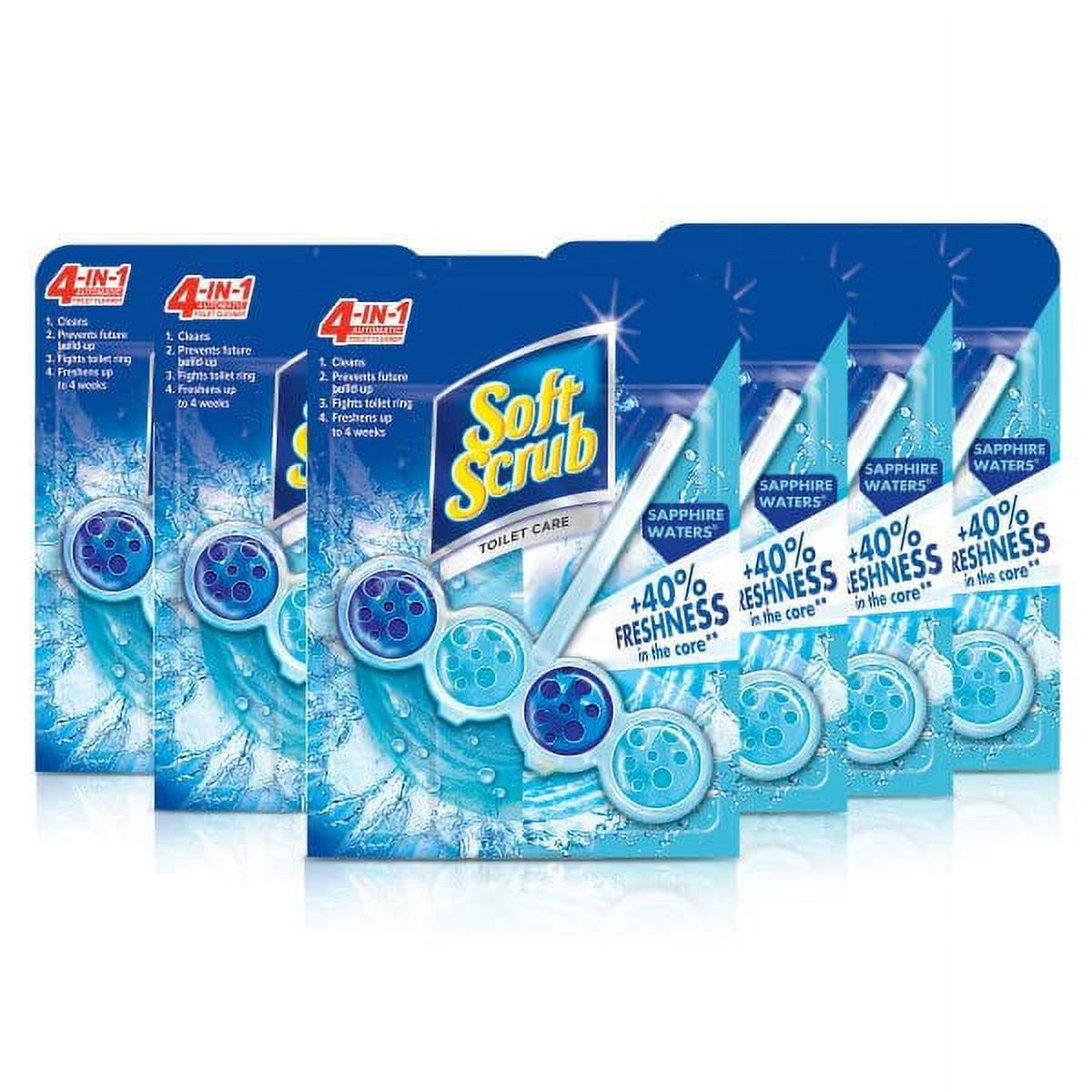 Soft Scrub 4-In-1 Toilet Care, Sapphire Waters, Rim Hanger 6 Pack ...
