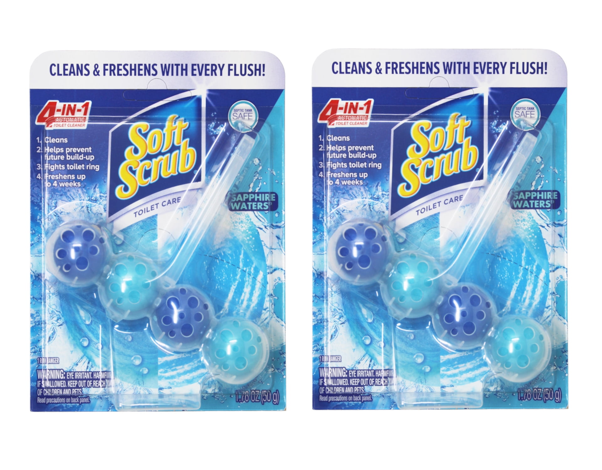 Soft Scrub 4-in-1 Rim Hanger Automatic Toilet Bowl Cleaner, Sapphire ...