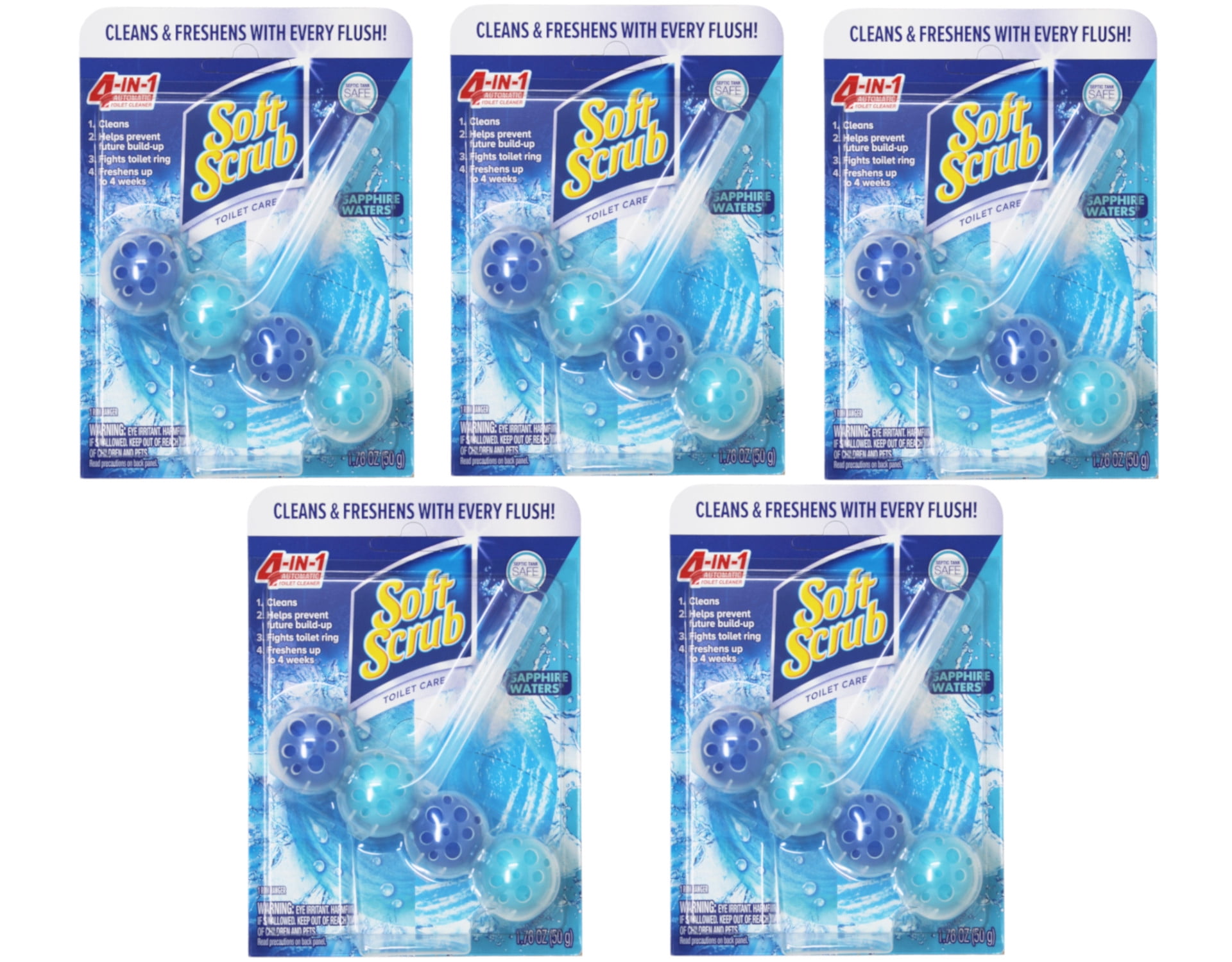 Soft Scrub 4-in-1 Rim Hanger Automatic Toilet Bowl Cleaner, Sapphire ...